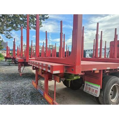 China Transport Logs and Rebar with Our 3-Axis Timber Flatbed Semi-Trailer King Pin Options for sale