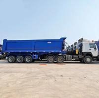 China Truck Trailer 60ton Hydraulic Rear Dump Semi Trailer with 28t Heavy Duty Landing Gear for sale
