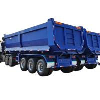China Customer's Request 50ton Rear Dump Trailer U-Shaped Hydraulic Dump Tipper Semi Trailer for sale
