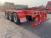 China 12400x2500x1550mm 3 Axle Steel Chassis 40FT Stretchable Skeleton Container Semi Trailer With 12 Twist Lock for sale