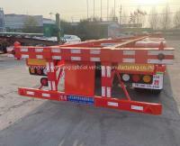 China 12400x2500x1550mm 3 Axle Steel Chassis 40FT Stretchable Skeleton Container Semi Trailer With 12 Twist Lock for sale