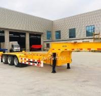 China 12400x2500x1550mm 3 Axle Steel Chassis 40FT Stretchable Skeleton Container Semi Trailer With 12 Twist Lock for sale
