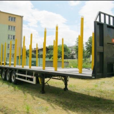 China 12.00R22.5 Tire Multi- 3 Axle 4 Axle 5 Axle Wood Log Transport Timber Flatbed Semi Trailer for sale