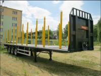 China 12.00R22.5 Tire Multi- 3 Axle 4 Axle 5 Axle Wood Log Transport Timber Flatbed Semi Trailer for sale