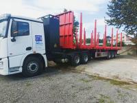 China 12.00R22.5 Tire Multi- 3 Axle 4 Axle 5 Axle Wood Log Transport Timber Flatbed Semi Trailer for sale