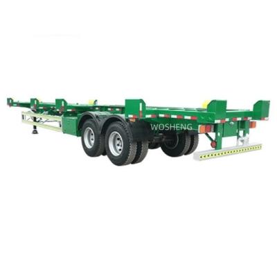 China Customizable 2 Axles 20FT 40FT Skeleton Semi Trailer for Transporting 40ft Container for sale