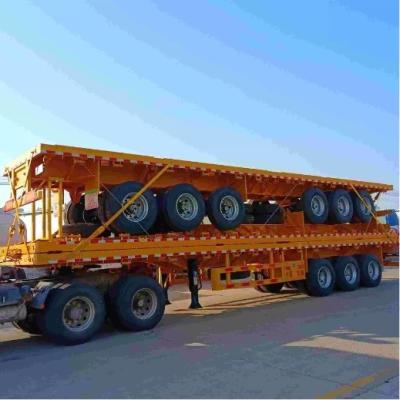 China High Capacity 40ft Flatbed Container Trailer with 3 Axles and 12400x2610x1550mm Size for sale