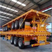 China High Capacity 40ft Flatbed Container Trailer with 3 Axles and 12400x2610x1550mm Size for sale