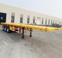 China High Capacity 40ft Flatbed Container Trailer with 3 Axles and 12400x2610x1550mm Size for sale