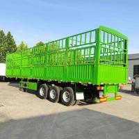 China 28t Heavy Duty Landing Gear 3 Axle WS Side Wall Fence Semi Trailer for Animal Transport for sale