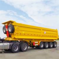 China End Tipping Semi Trailer for Rear Dump Style Tipper Truck Trailers 4 Axles Hydraulic for sale