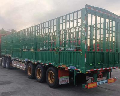 China 20-100 Tons 3/4 Axles Fence Steel Stake Semi Trailer for Livestock and Vegetable Transport for sale