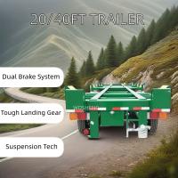 China Leaf Spring 28ton/pc Steel Skeleton Semi Trailers for Container Transport at Harbor for sale