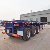 China 40ft Container 3 Axle Flatbed Trailer for Heavy Load and Long Distance Transport for sale