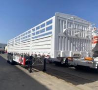 China Truck Trailer High Fence Livestock Animal Cattle Stock Cargo Semi-Trailer with 3/4 Axle for sale