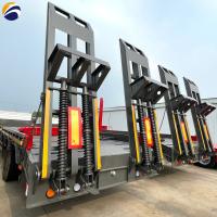 China 80ton 3axle Heavy Duty Gooseneck Hydraulic Ramp Low Loader/Lowbed/Lowboy Semi Trailer for sale
