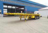 China Truck 3 Axles 40 Ft Container Semi Trailer Flat Bed Semi Trailer with Air Suspension for sale