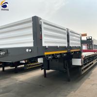 China 80ton 3axle Heavy Duty Gooseneck Hydraulic Ramp Low Loader/Lowbed/Lowboy Semi Trailer for sale
