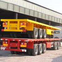 China Truck 3 Axles 40 Ft Container Semi Trailer Flat Bed Semi Trailer with Air Suspension for sale