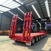 China Air or Mechanical Suspension Low Bed Trailer for 60-120 Tons Excavator Transportation for sale
