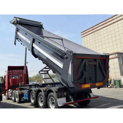 China 3 4 Axles Sand Stone Transport Hydraulic Rock Mining Tipper Rear Dump Semi Trailer For Construction for sale
