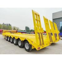 China Air Drum Brake 4 Axle 60 70 80 Tons Lowbed Semi Trailer for Heavy Machinery Transport for sale