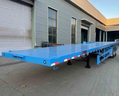 China Guarantee 40FT Container Flatbed Semi Truck Trailer with Dual Line Braking System for sale