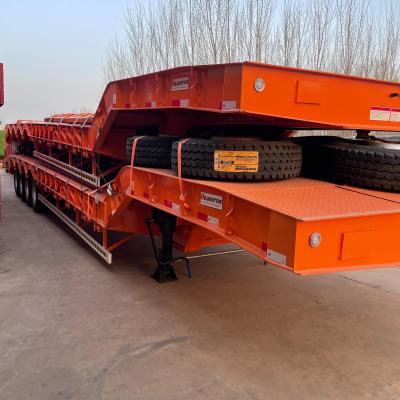 China High Capacity 60-120ton Gooseneck Low Bed Semi Trailer with Good and 3-5 Axle Capacity for sale
