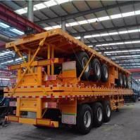 China 12400*2610*1550mm Own Flatbed Semi Trailers for 40 45FT Transport of Heavy Machinery for sale