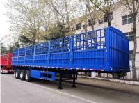 China 80T Side Wall Enclosed Trailer for Transporting Bulk Goods Fence Semi Trailer 3 Axles for sale