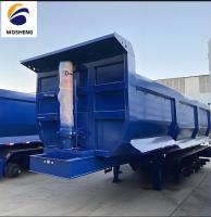 China Customer's Request 3/4 Axles Hydraulic Rear Dump Semi Trailer for Sand Stone Transport for sale