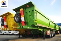 China Customer's Request 3/4 Axles Hydraulic Rear Dump Semi Trailer for Sand Stone Transport for sale