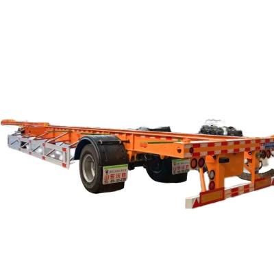 China 28ton/pc Leaf Spring Expandable Skeleton Semi Trailer for Flexible Container Transport for sale