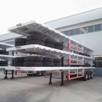 China 12R22.5 Tire Flatbed Semi Trailer for Africa Tare Weight 20T-80T Container Transport for sale