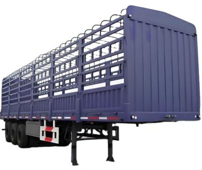 China 12400X2500X3650mm 3-Axle Livestock Transport Trailer with Fence and 13/16 Ton Axle for sale