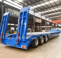 China 40ft Gooseneck Transport Heavy Machine Low Bed Semi Trailer with 3.5