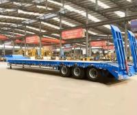 China 40ft Gooseneck Transport Heavy Machine Low Bed Semi Trailer with 3.5