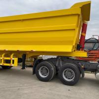 China WOSHENG 40 Cubic Heavy Duty Tipper Hydraulic Rear Dump Tipping Trailer 3 Axle 4 Axle for sale
