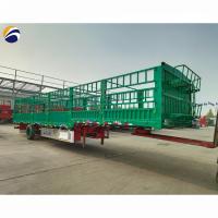 China 3 Axles Grid Trailer for Vegetable Bulk Cargo Transport Animal Carrier Semi-Trailer for sale