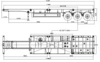 China Q345B Main Beam 3 Axles 50t Skeleton Semi-trailer for 40 45 48 53FT Container Chassis for sale