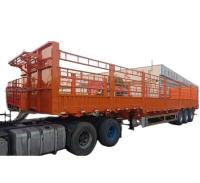 China 3 Axles 40-80ton Steel Utility Side Wall Open Livestock Vegetable Fence Truck Trailer for sale