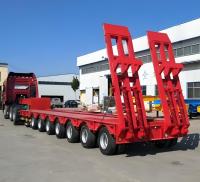 China Truck Trailer 2024 Type Steering and Swivel Lifting Air Bag Axle Lowbed Semi Trailer for sale
