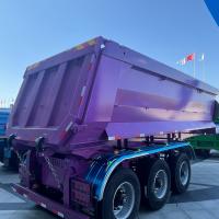 China Durable 3 Axles Sand Stone Transport Hydraulic Rock Mining Tipper Rear Dump Semi Trailer for sale