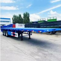 China Twist Lock 3 Axle 50tons Flatbed Container Truck Semi Trailer for All Kinds of Cargo for sale