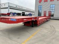 China Mechanical Suspension 80 ton 100 ton Lowbed Semi Trailer for Heavy Machinery Transport for sale