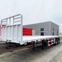 China 3/4 Axle Container Flatbed Truck Semi Trailer for Brake System Dual Line Braking System for sale