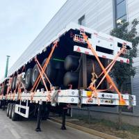 China 3/4 Axle Container Flatbed Truck Semi Trailer for Brake System Dual Line Braking System for sale