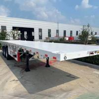 China 3/4 Axle Container Flatbed Truck Semi Trailer for Brake System Dual Line Braking System for sale