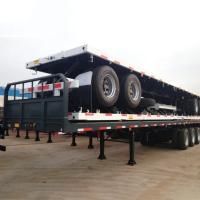 China 3/4 Axle Container Flatbed Truck Semi Trailer for Brake System Dual Line Braking System for sale