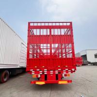 China 3 Axle 60 Tons Pig Sheep Cattle Cargo Transport Stake Fence Trailers for Agricultural for sale